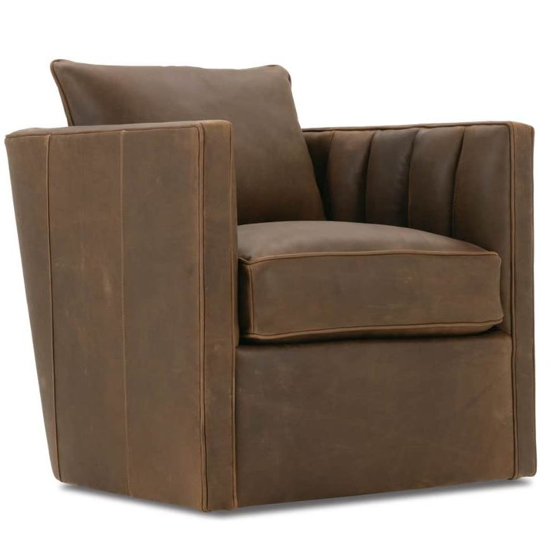 Kitt Leather Swivel Chair - 1 – Homestead Princeton