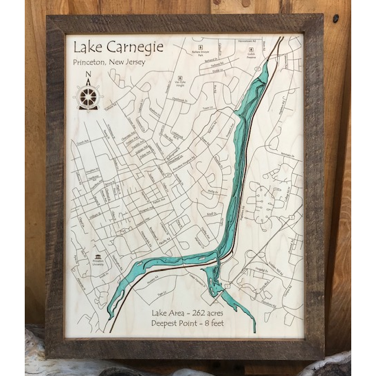 Lake Carnegie Map 16" X 20" – Homestead Princeton