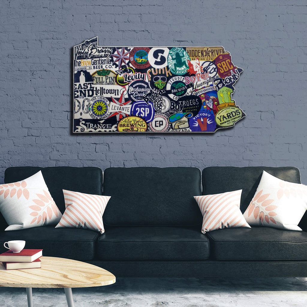 Pennsylvania Beer Map Aluminum Small – Homestead Princeton